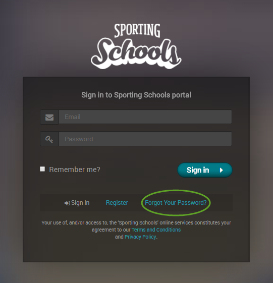 How to reset your password – Sporting Schools Help Centre