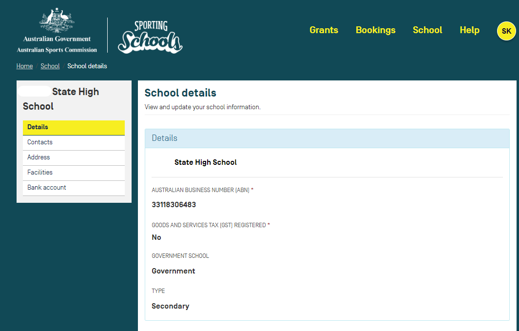 How do I check or update my school's bank details? – Sporting Schools Help Centre