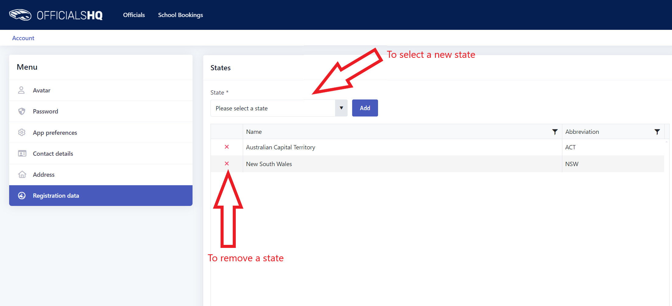 Updating the state(s) I work in (Provider) – Sporting Schools Help Centre